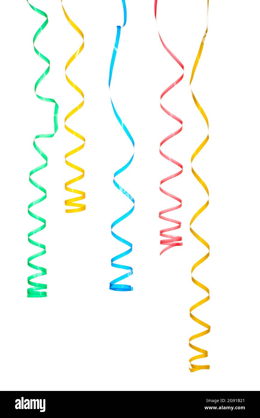 beautiful colorful streamers isolated on white Stock Photo - Alamy