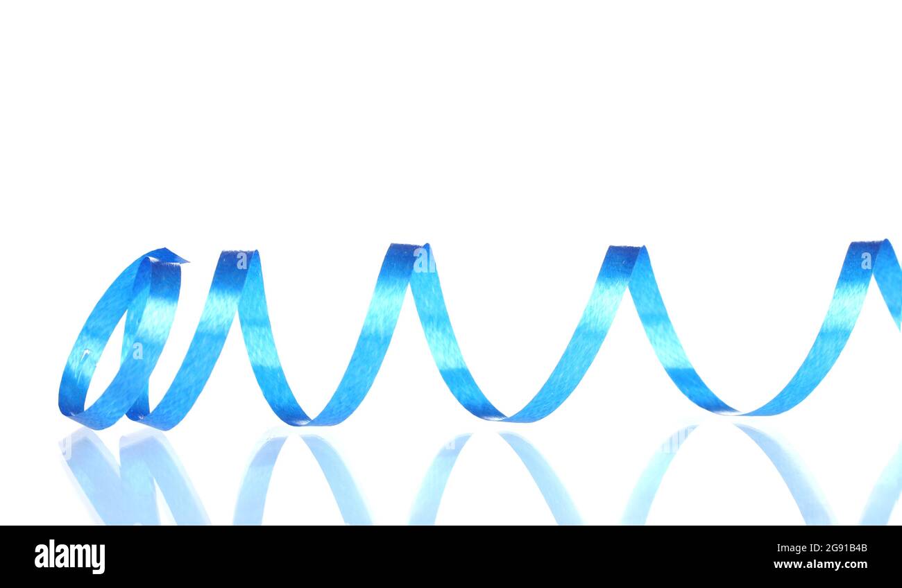 beautiful blue streamer isolated on white Stock Photo - Alamy