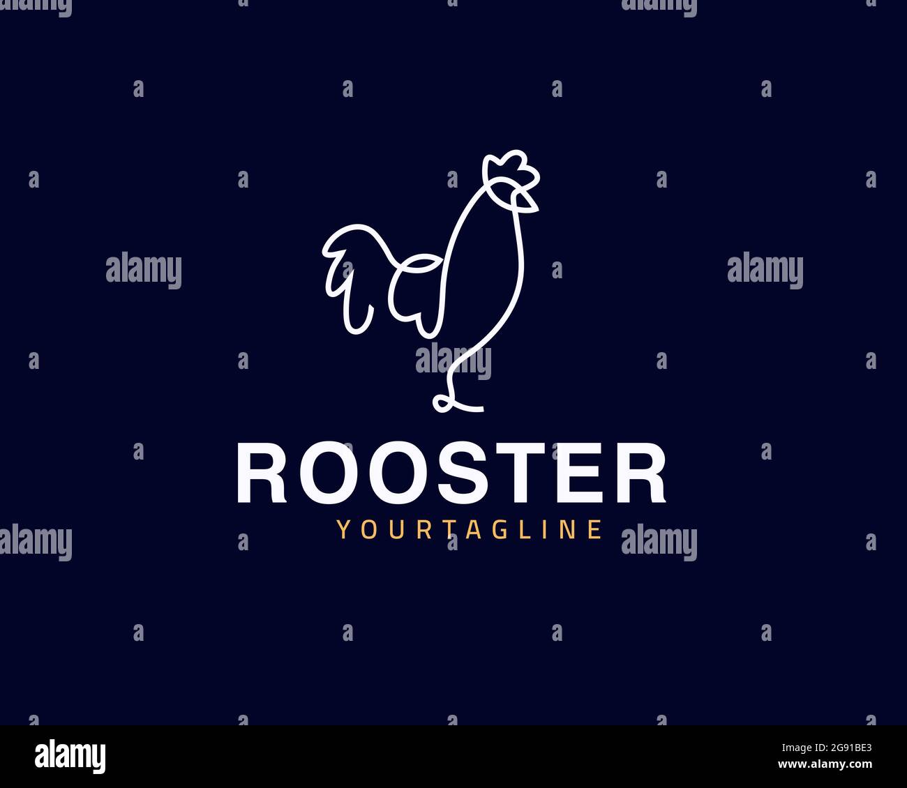Cool one line rooster logo design and unique animal concept, can be ...