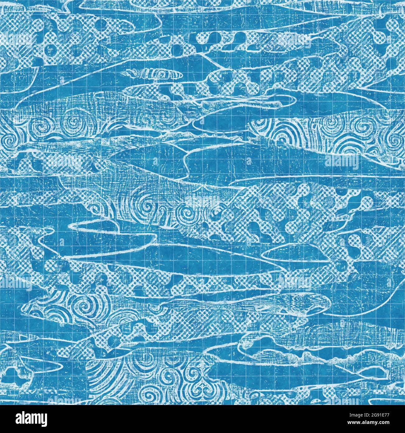 Seamless bright blue blueprint pattern for textile and print Stock ...