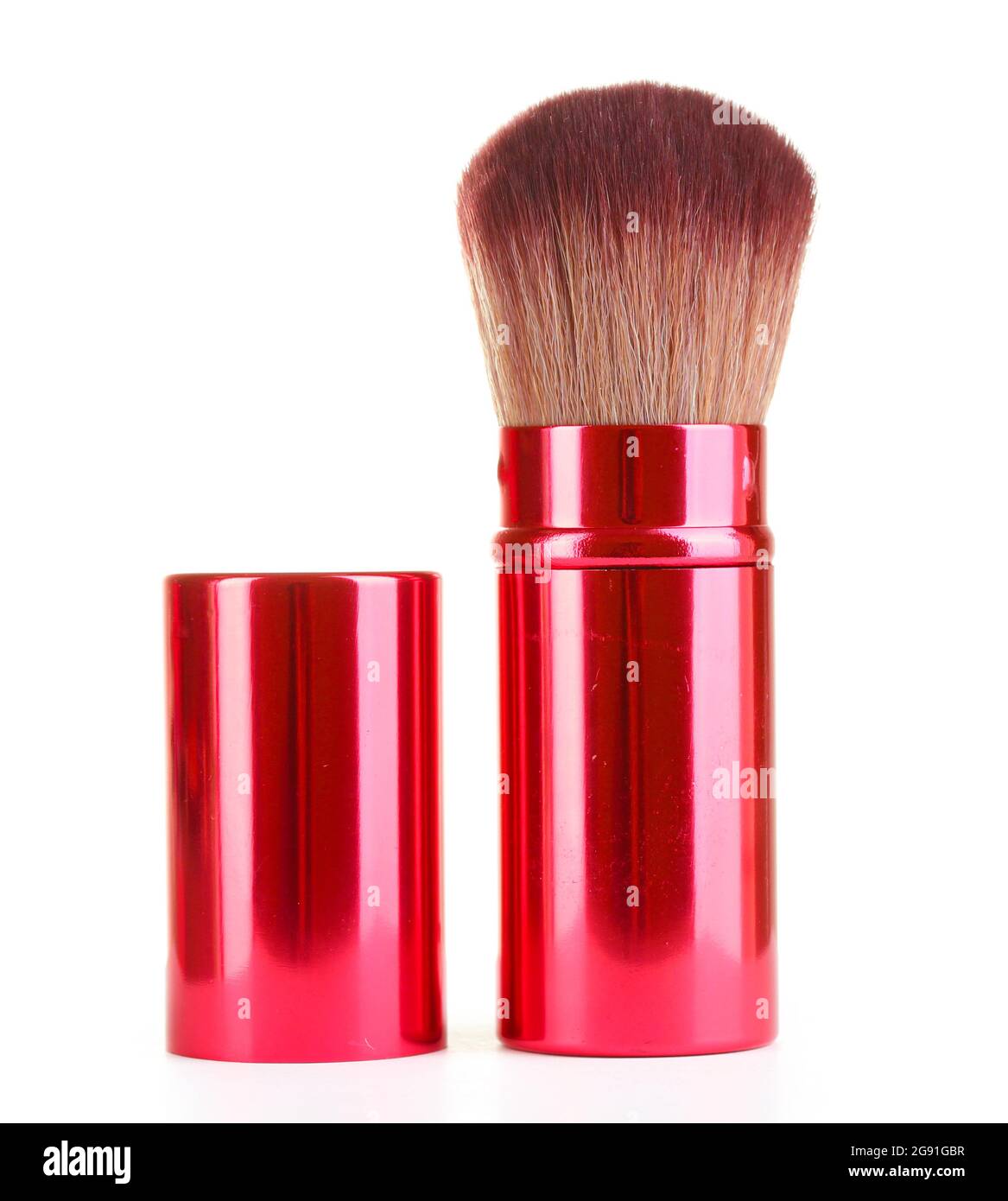 red brush for blusher isolated on white Stock Photo - Alamy
