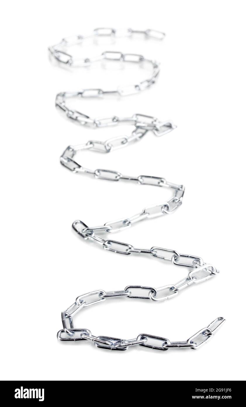 Stainless steel chain isolated on white Stock Photo - Alamy