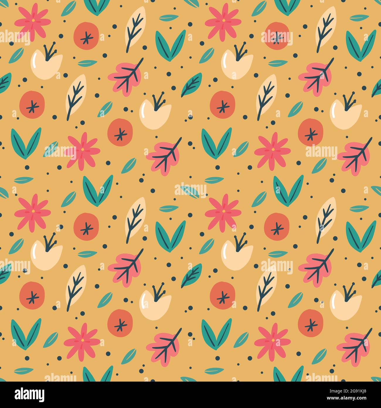 collection set of leaf plants and flowers pattern Stock Vector Image ...