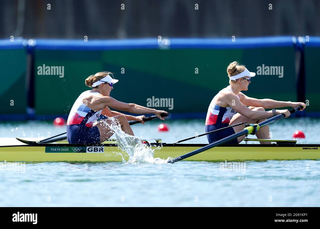 Great Britain's Helen Glover and Polly Swann in action during the Women ...