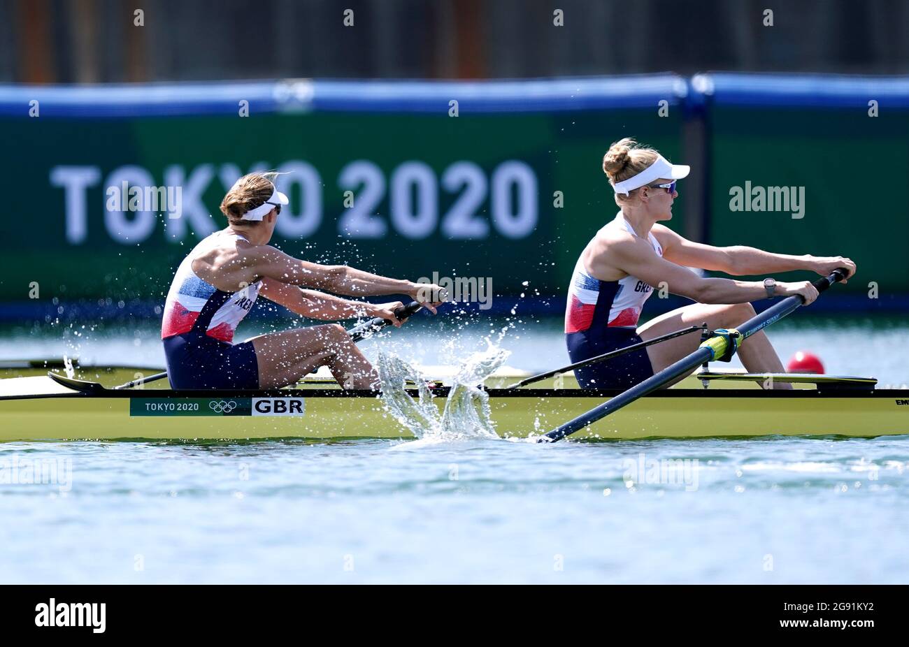 Great Britain's Helen Glover and Polly Swann in action during the Women ...