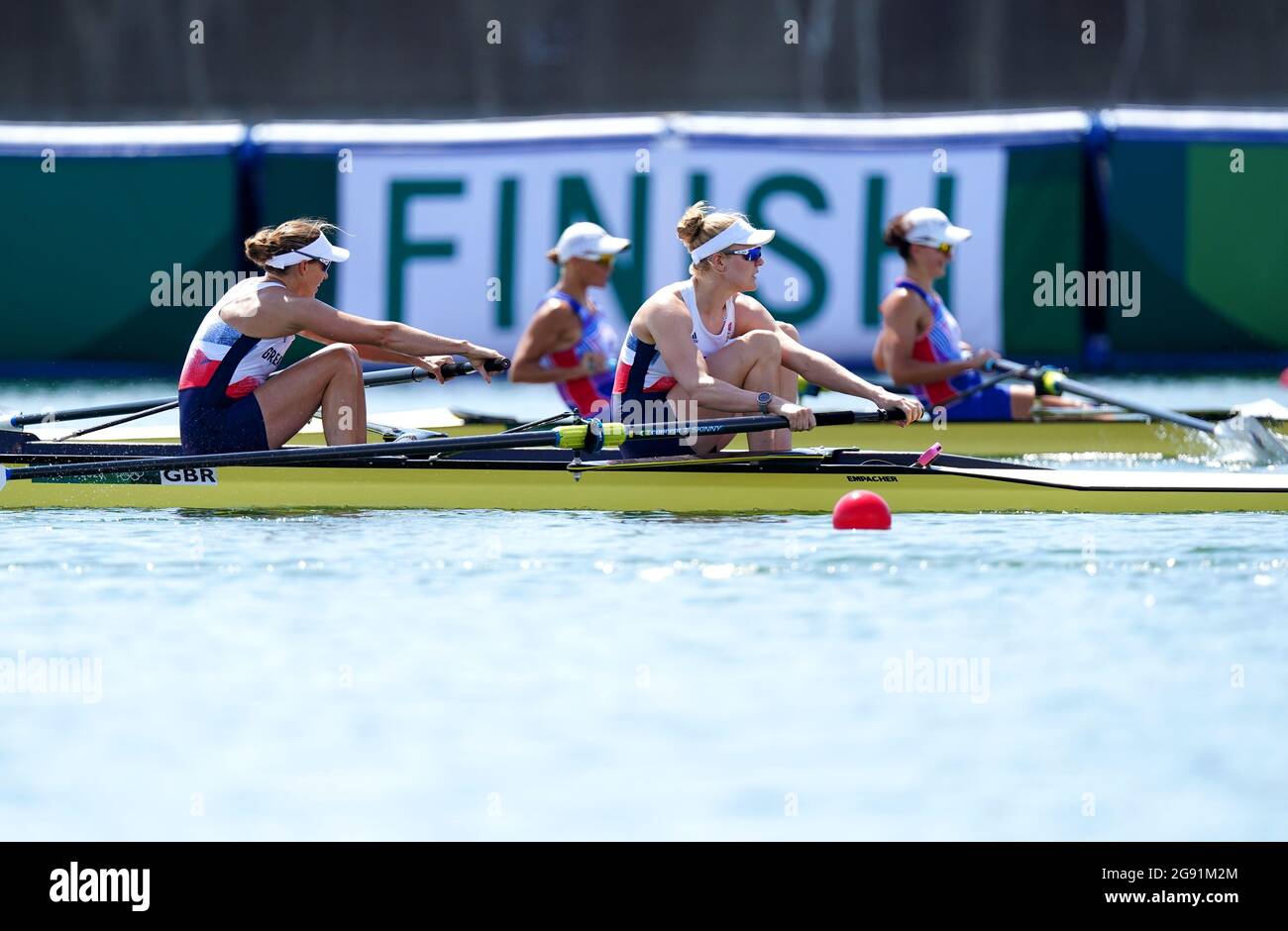 Great Britain's Helen Glover and Polly Swann in action during the Women ...