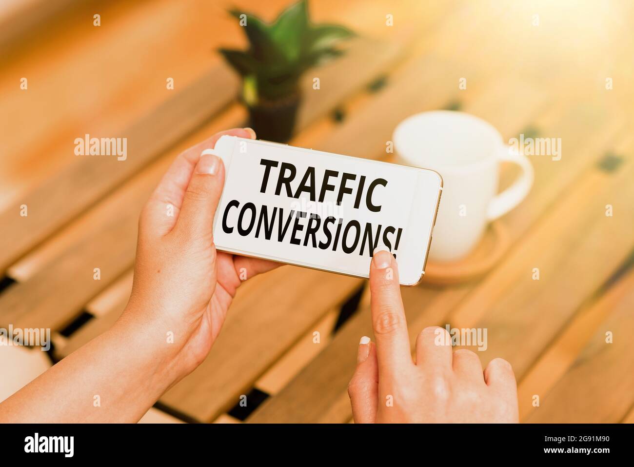 Sign displaying Traffic Conversions. Business concept visitor who has ...