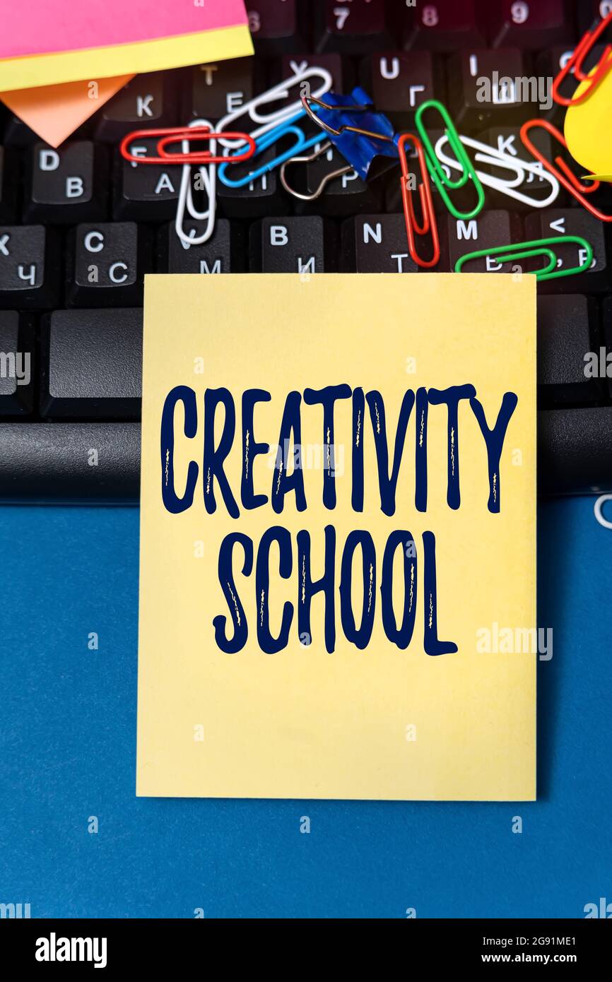 Conceptual caption Creativity School. Word Written on students are able ...