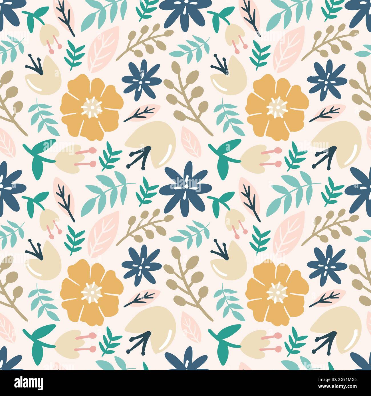 collection set of leaf plants and flowers pattern Stock Vector Image ...