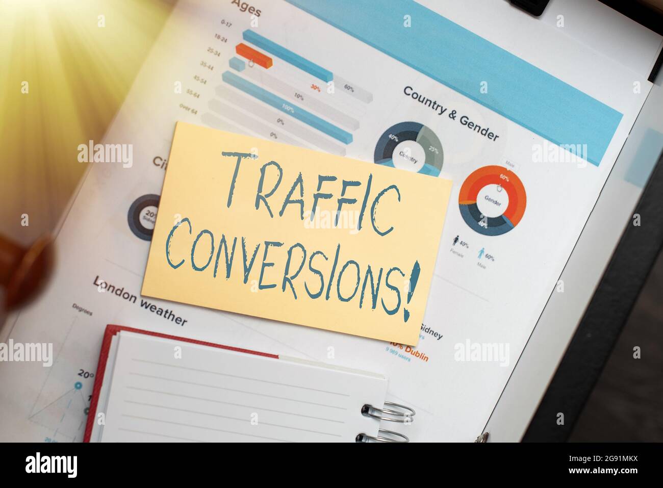 Handwriting text Traffic Conversions. Internet Concept visitor who has ...