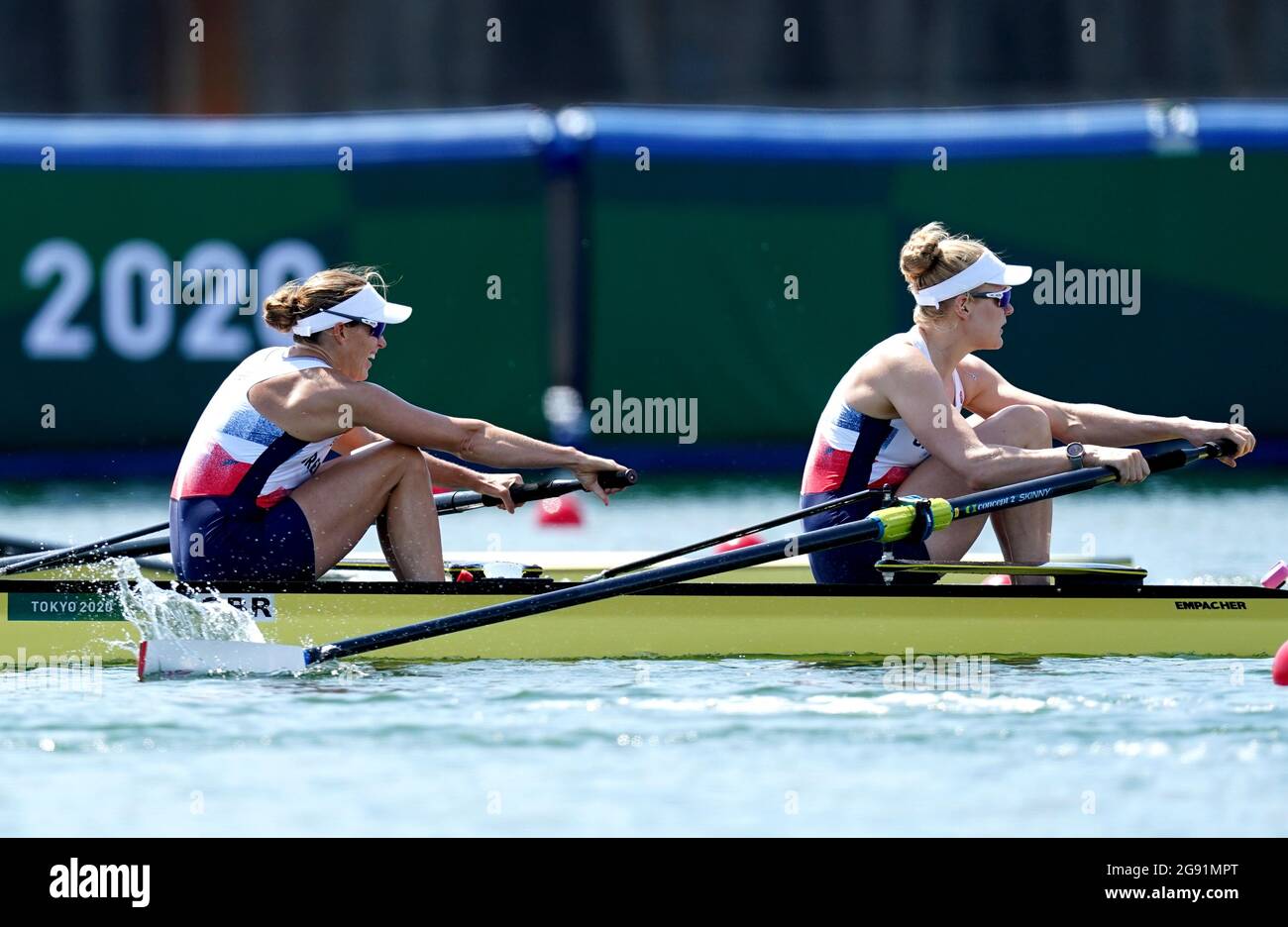 Great Britain's Helen Glover and Polly Swann in action during the Women ...