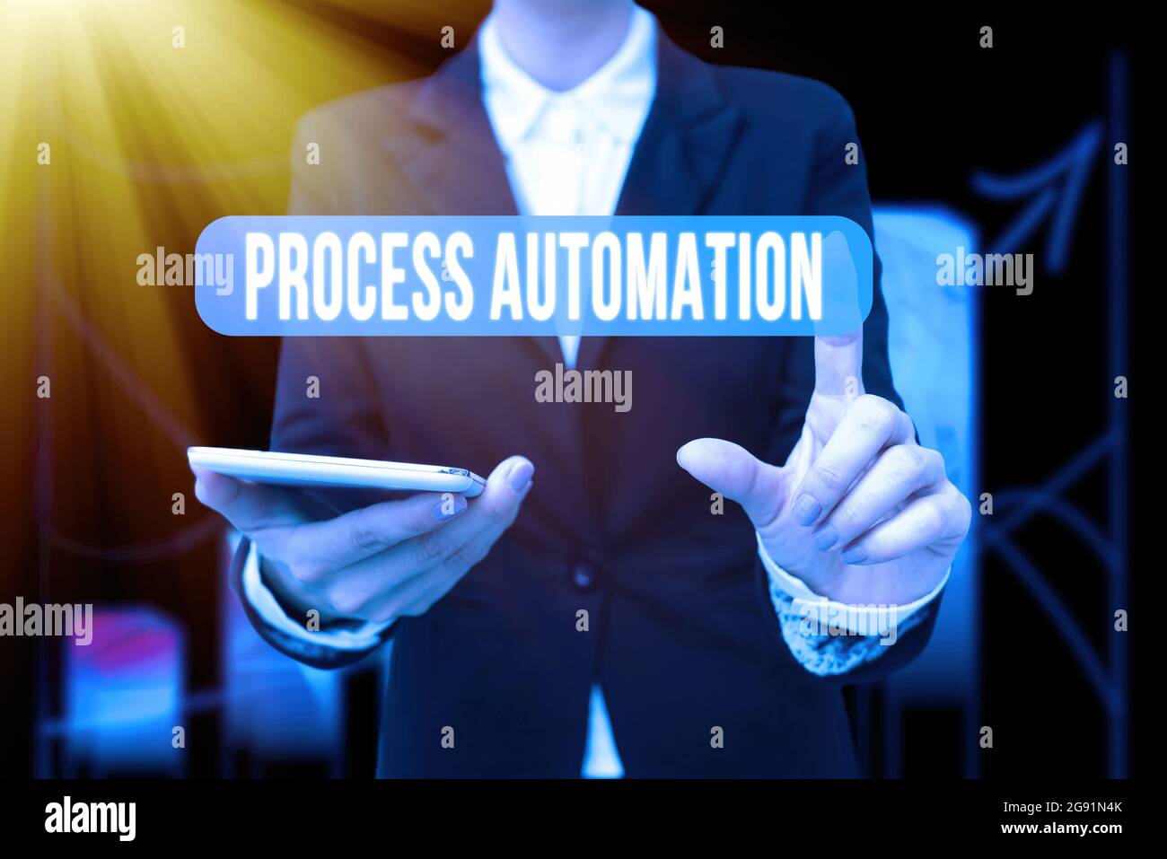 Text sign showing Process Automation. Concept meaning the use of ...