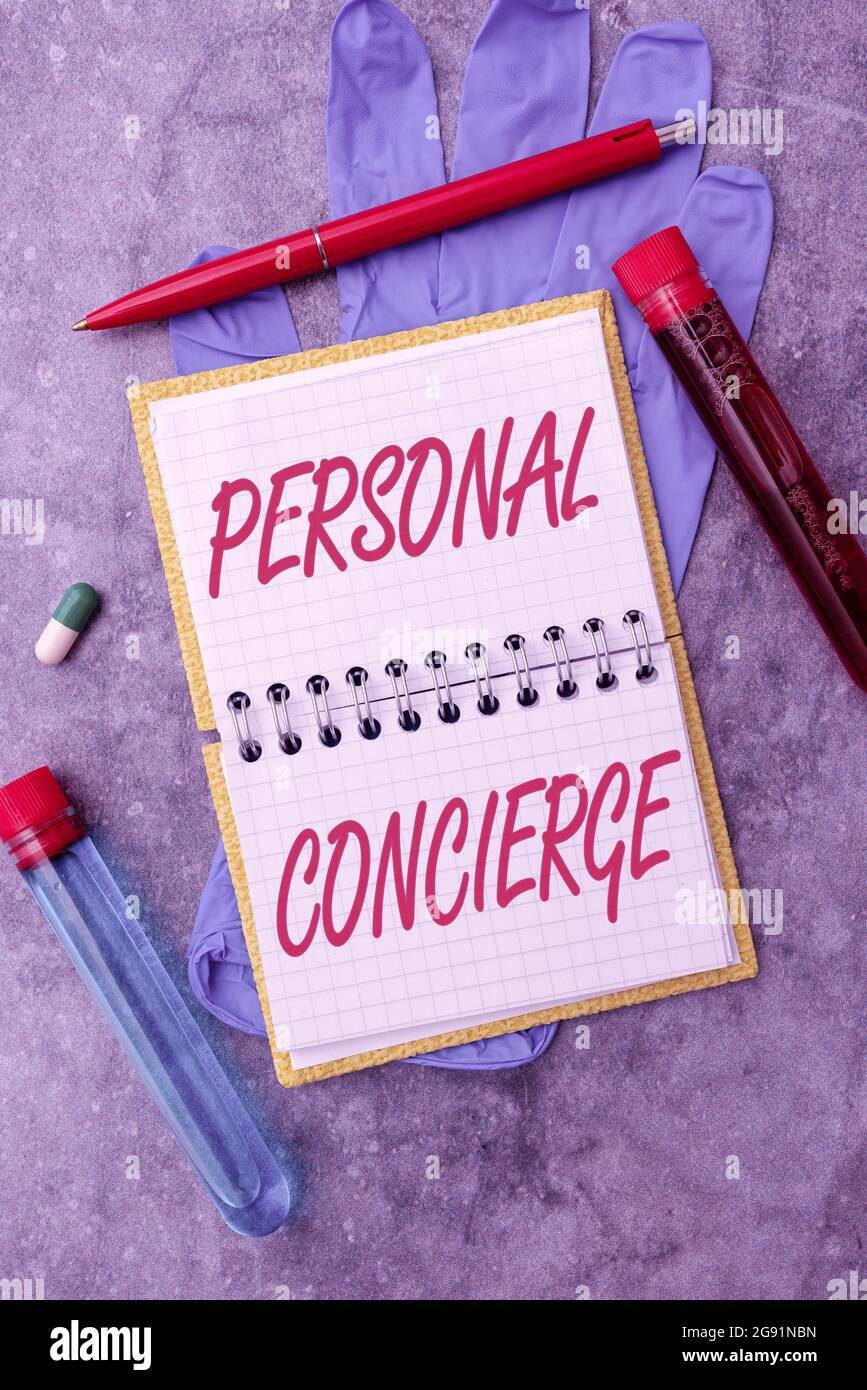 Sign displaying Personal Concierge. Business idea someone who will make ...