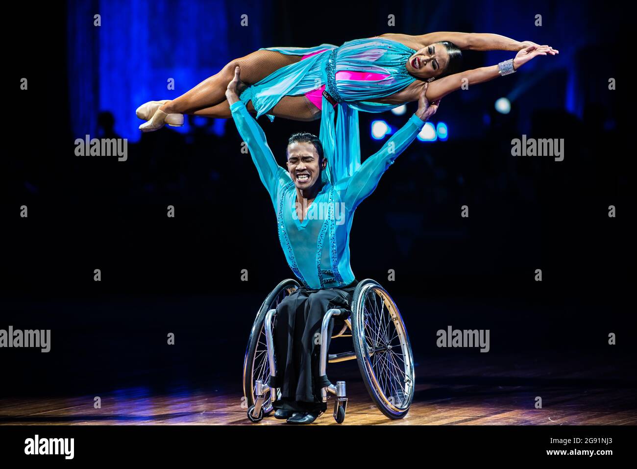 World Para Dance Sport champions Julius Obero and Rhea Marquez are seen ...
