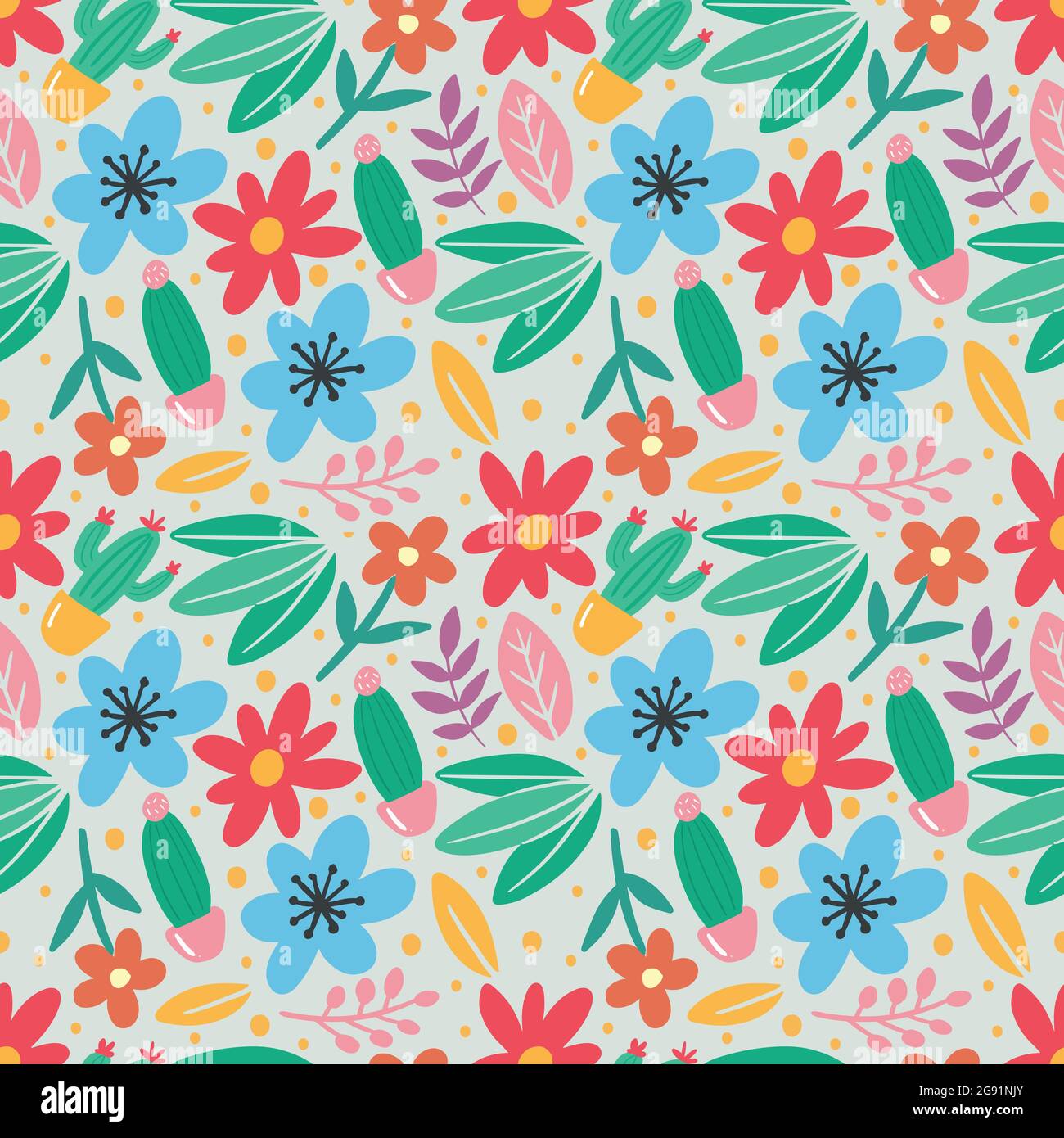 collection set of leaf plants and flowers pattern Stock Vector Image ...