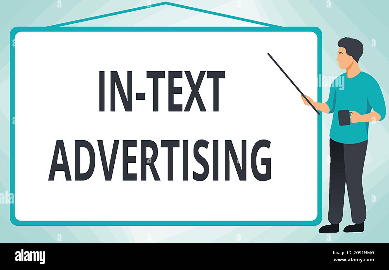 Text showing inspiration In Text Advertising, Business showcase ...