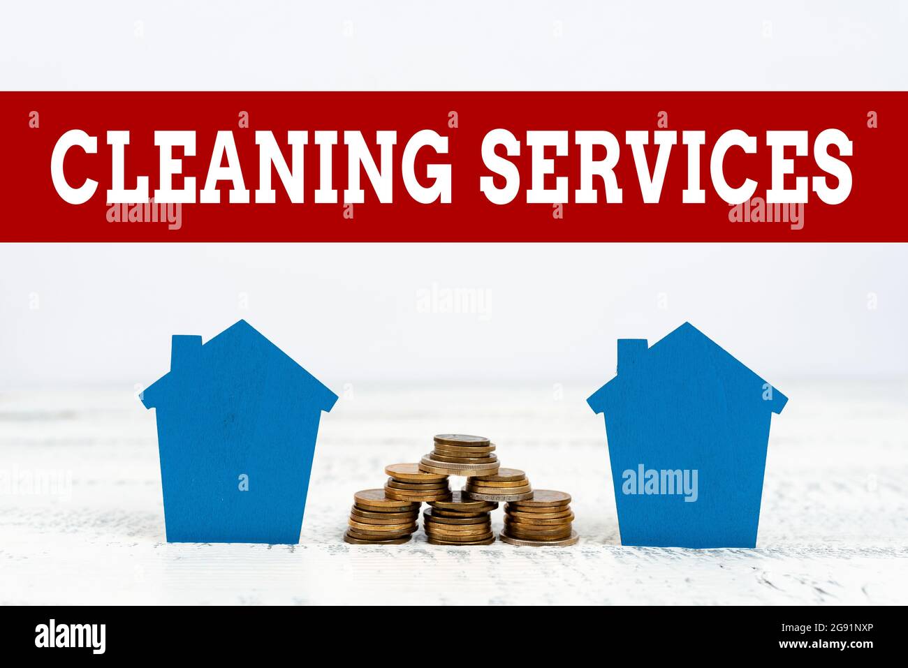 Text caption presenting Cleaning Services. Concept meaning perform a ...