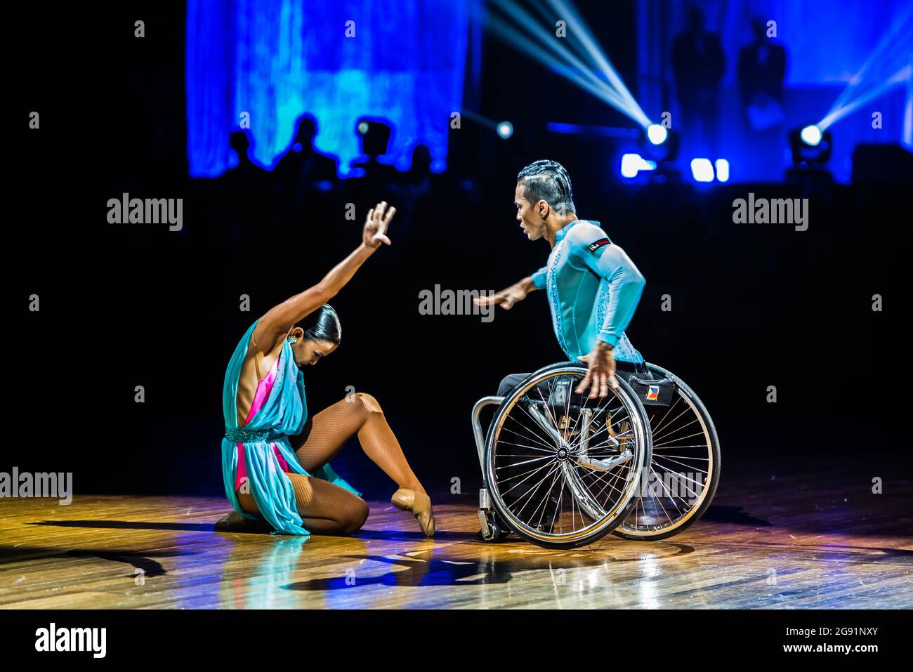 World Para Dance Sport champions Julius Obero and Rhea Marquez are seen ...
