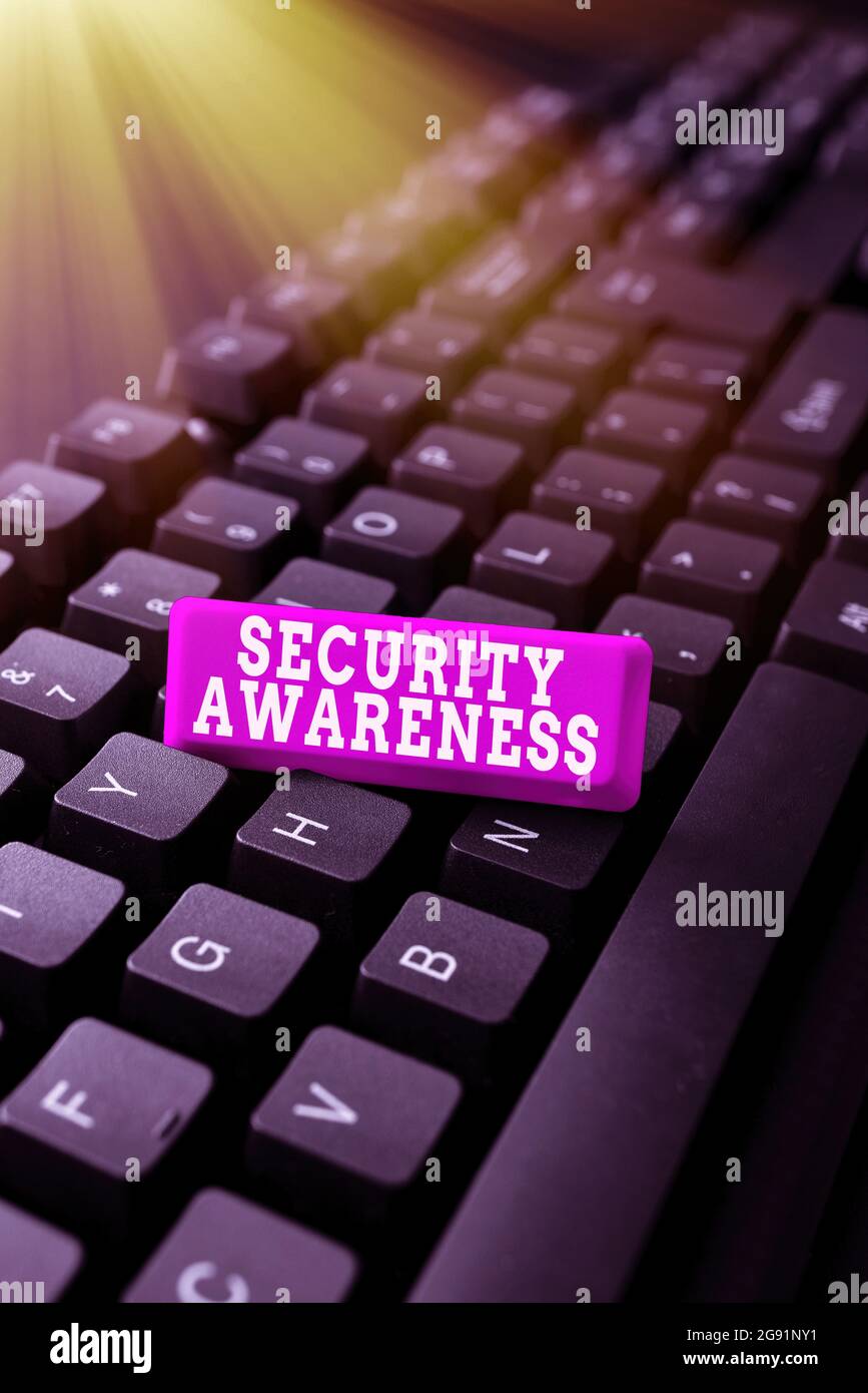 Conceptual display Security Awareness. Concept meaning educating ...