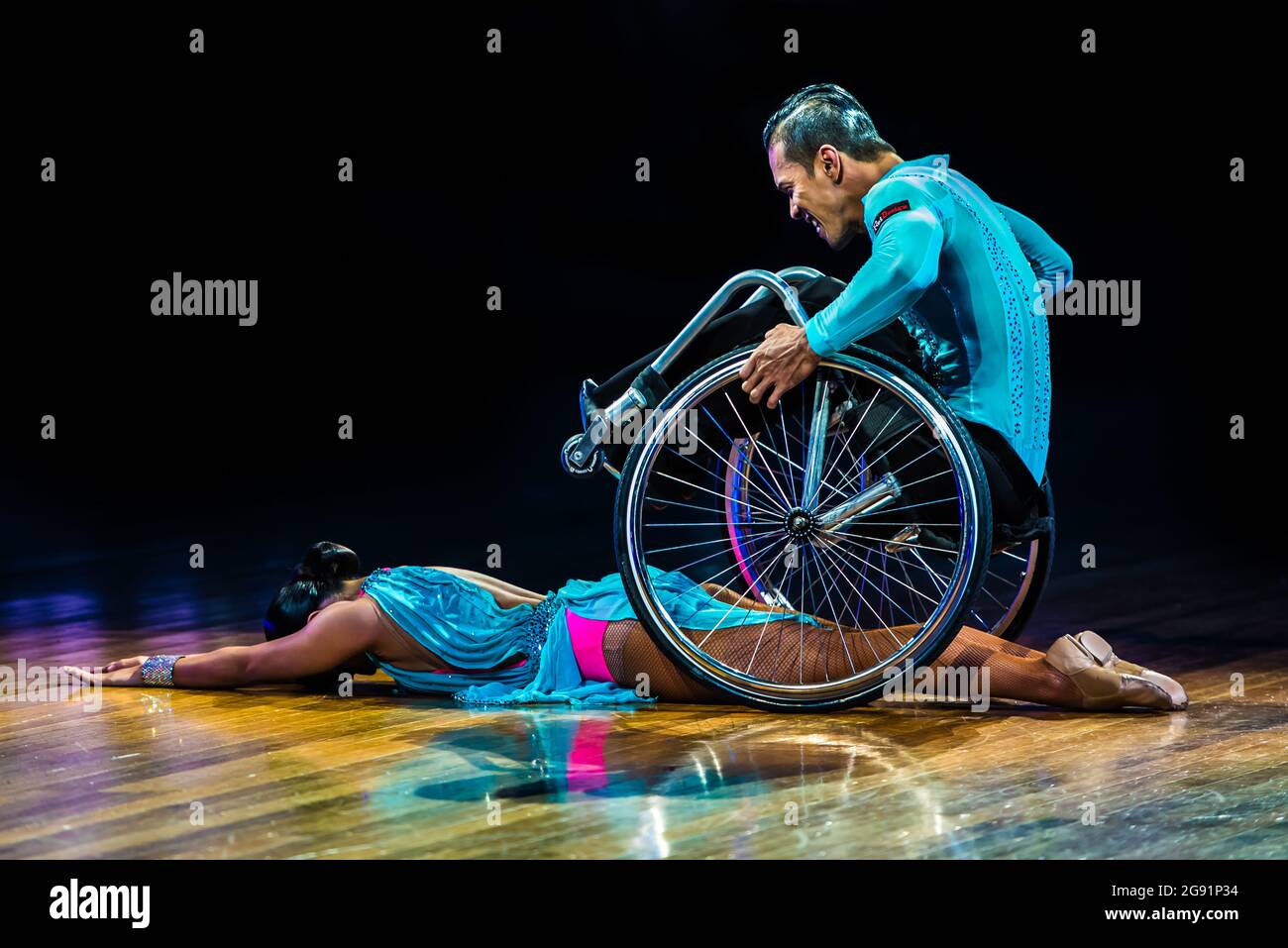 World Para Dance Sport champion Julius Obero seen riding on two wheels ...