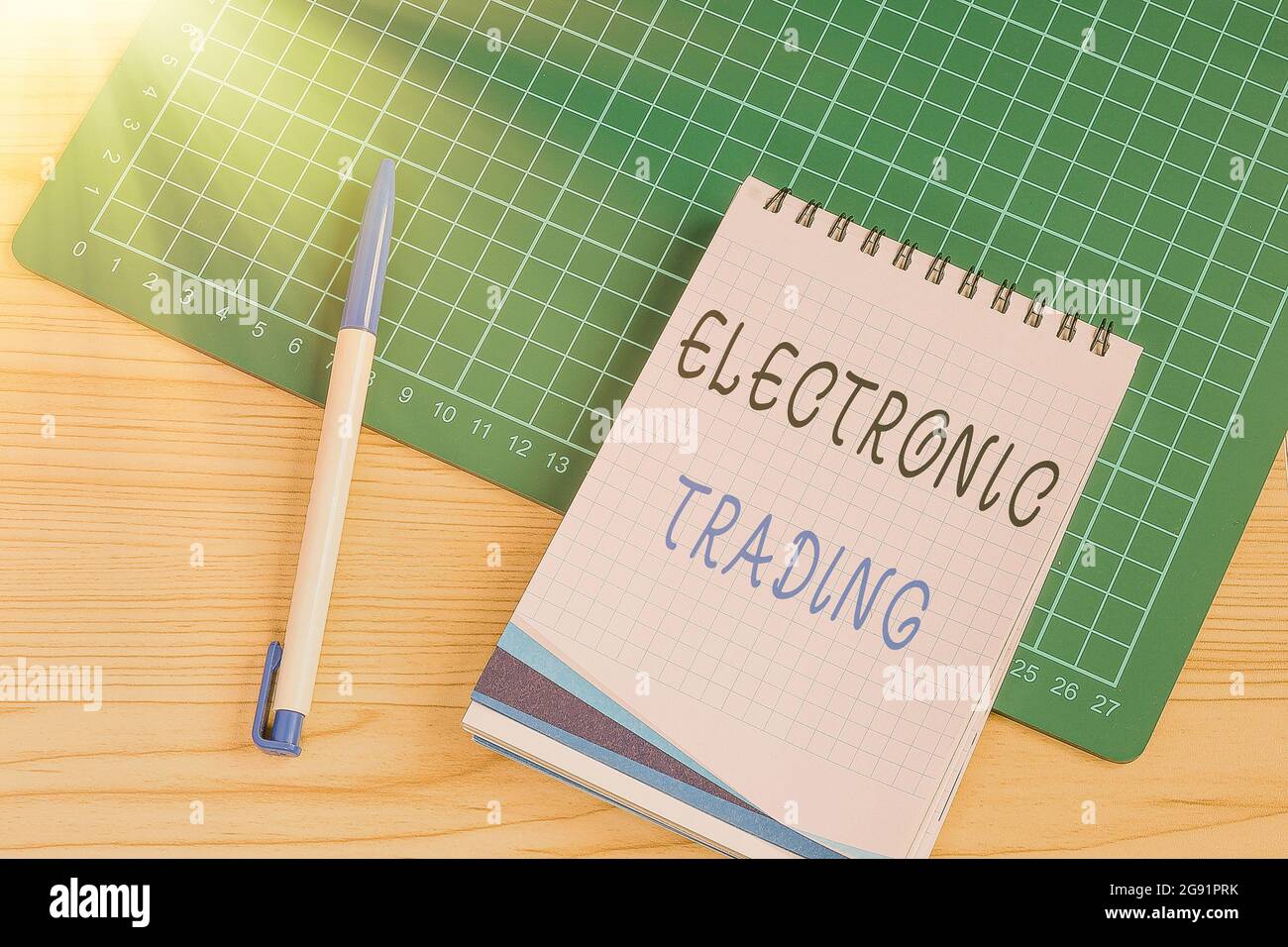 Writing displaying text Electronic Trading. Business overview method of ...