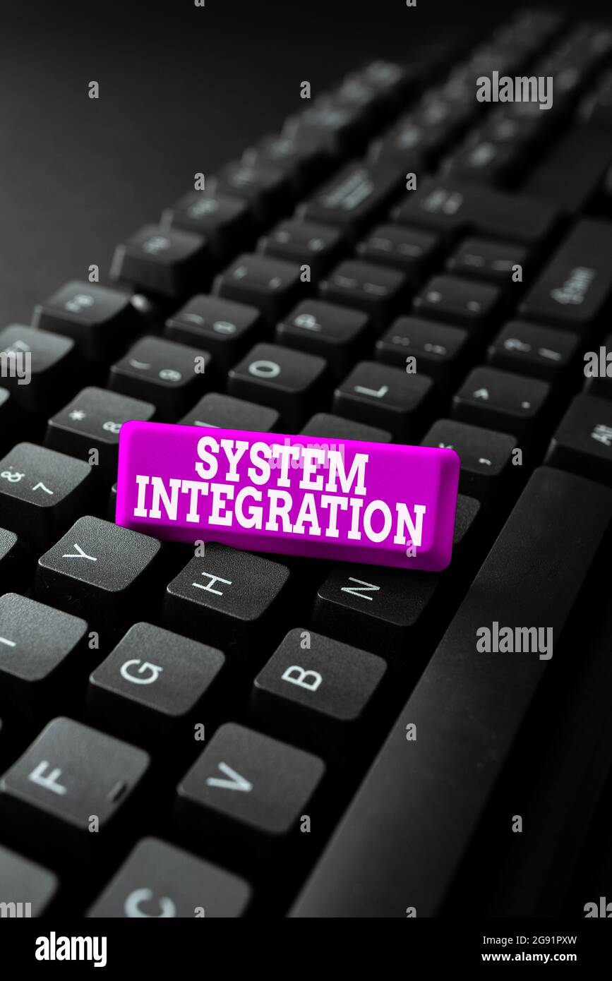 Text showing inspiration System Integration. Internet Concept process ...