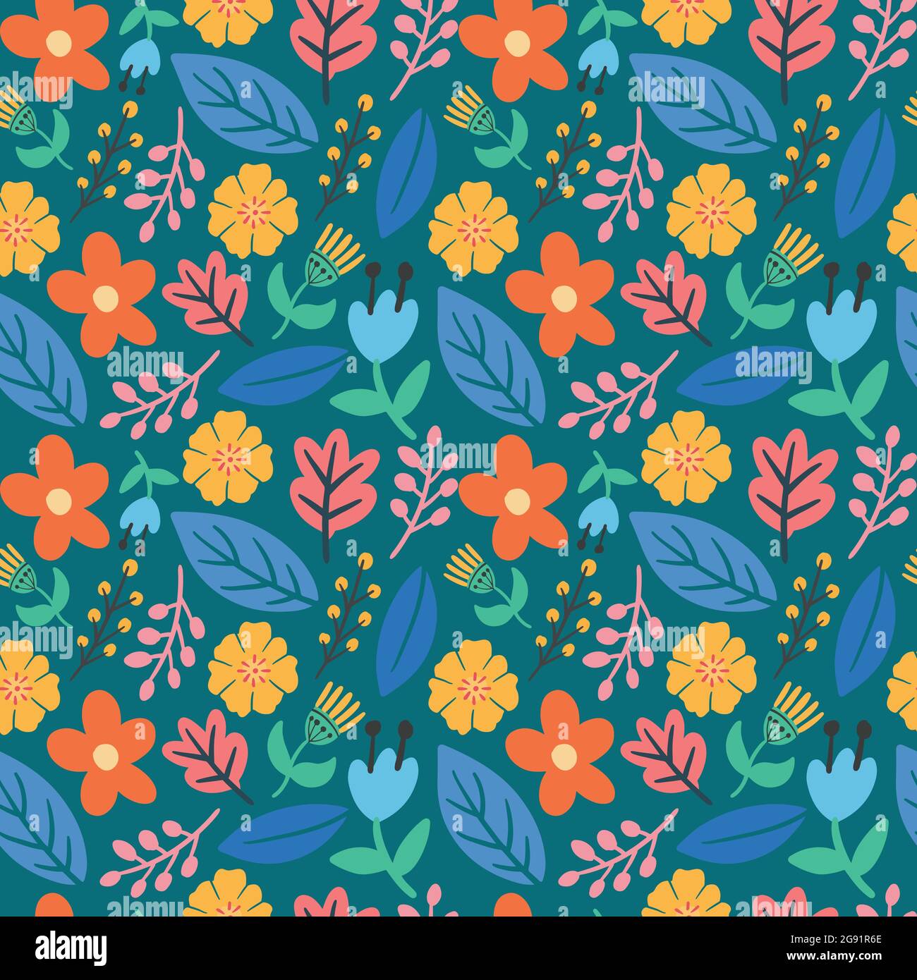 collection set of leaf plants and flowers pattern Stock Vector Image ...