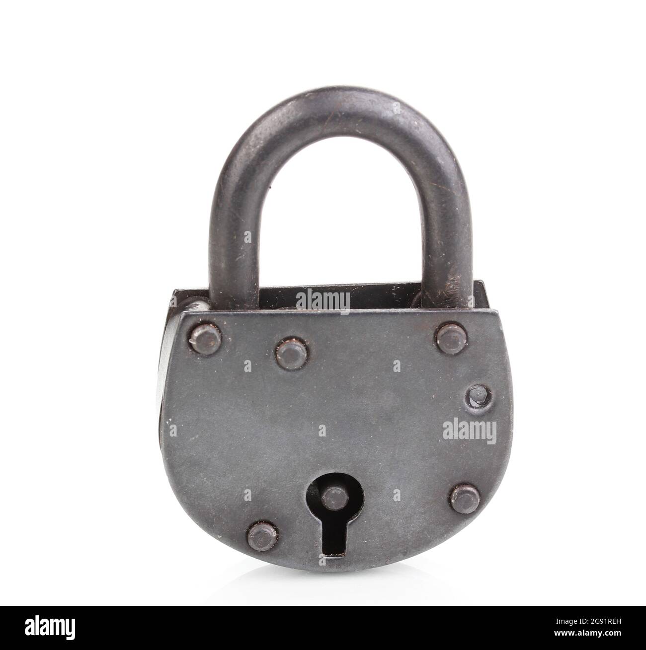 Retro padlock isolated on white Stock Photo - Alamy