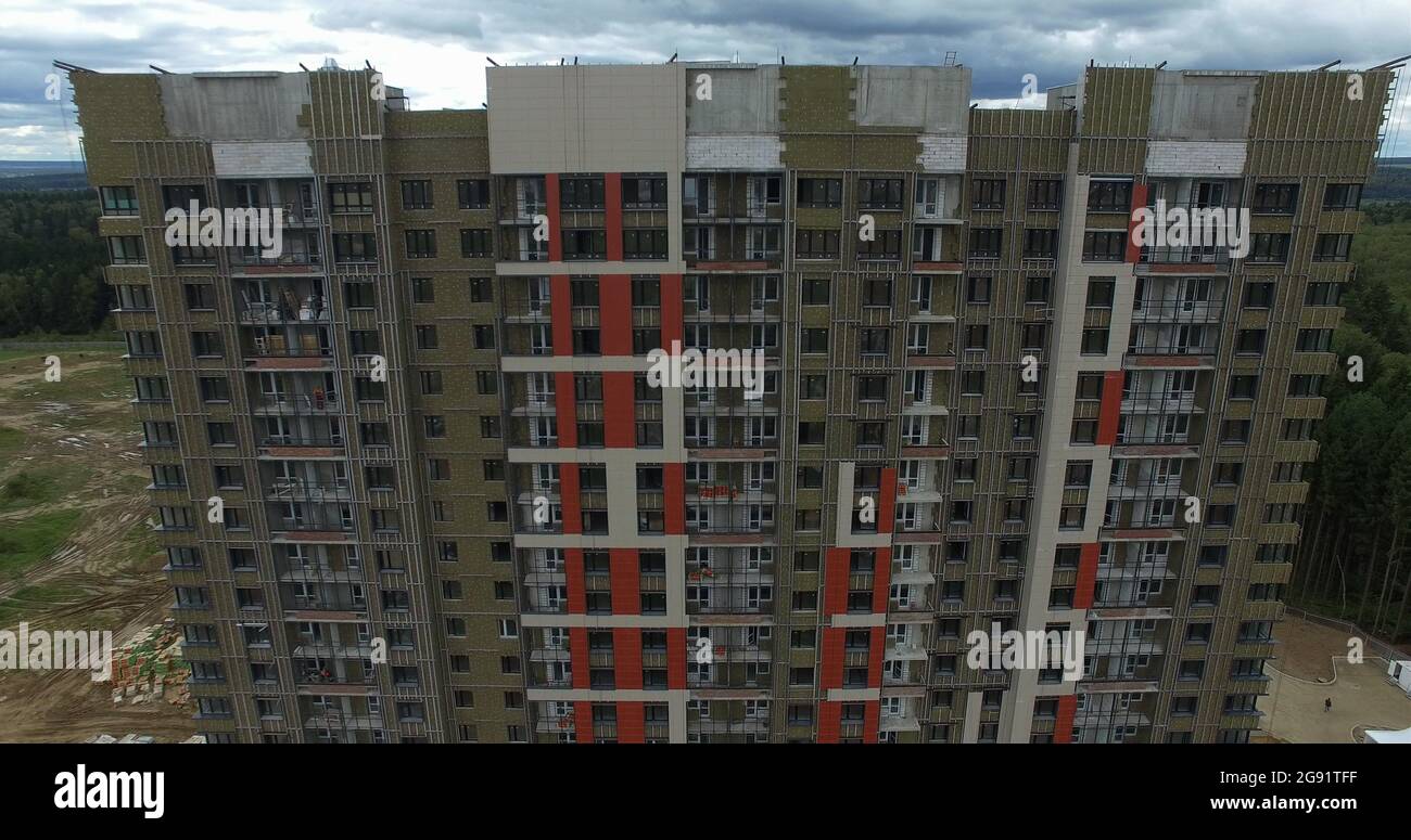 A vertical inspection of a multi storey building being built against ...