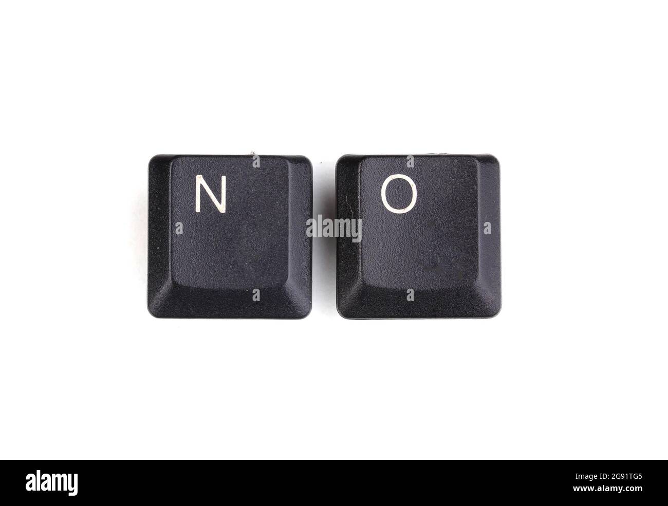 Keyboard keys saying no isolated on white Stock Photo - Alamy