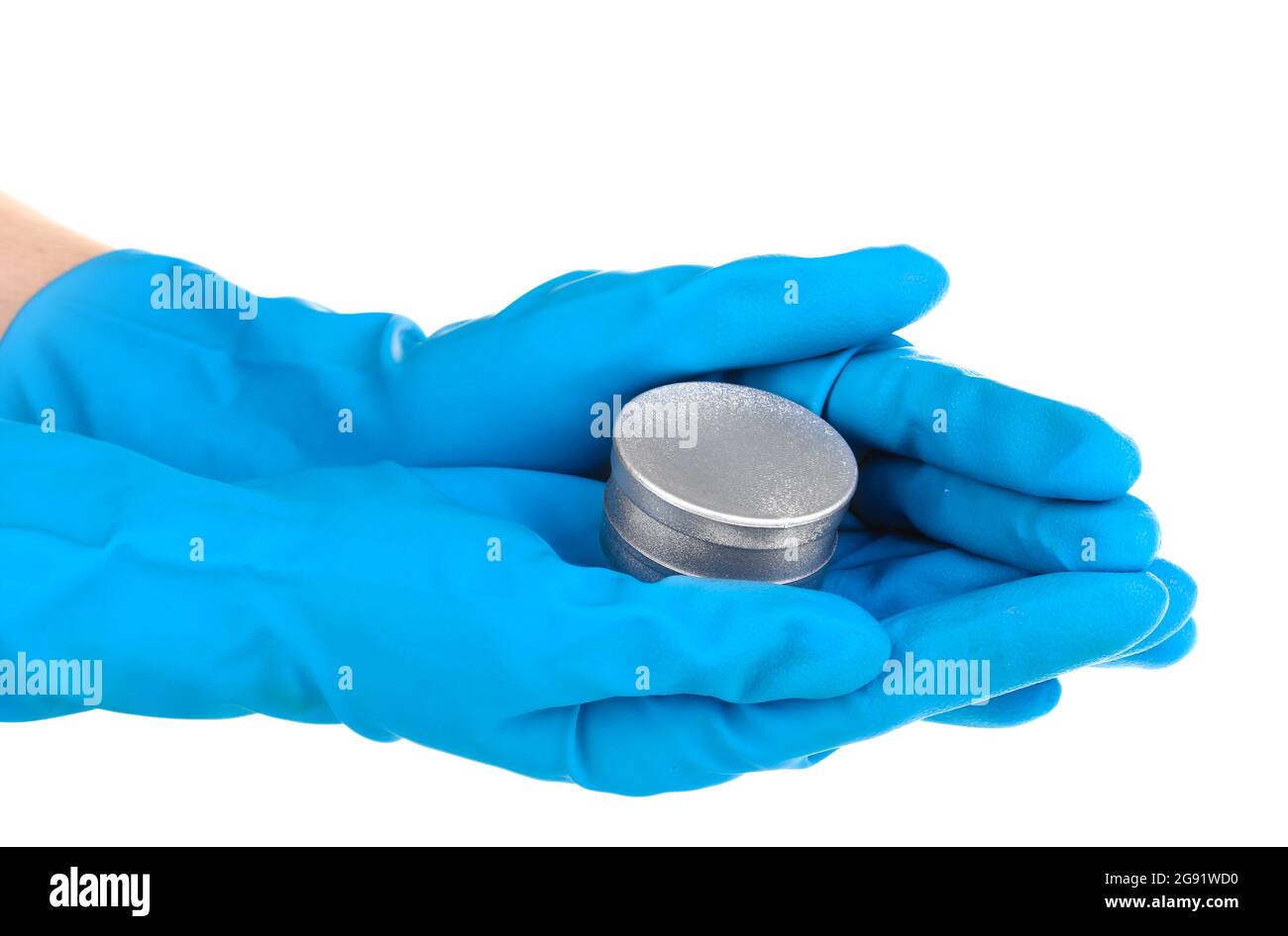 Uranium in hands isolated on white Stock Photo - Alamy