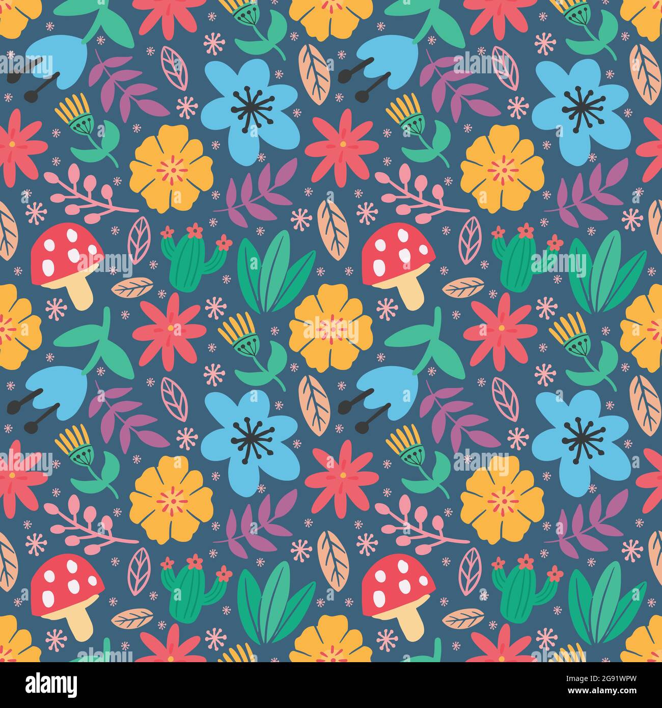 collection set of leaf plants and flowers pattern Stock Vector Image ...