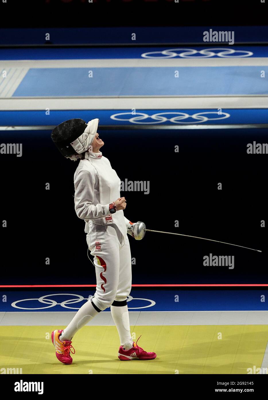 Tokyo, Japan. 24th July, 2021. China's Lin Sheng celebrates during the ...