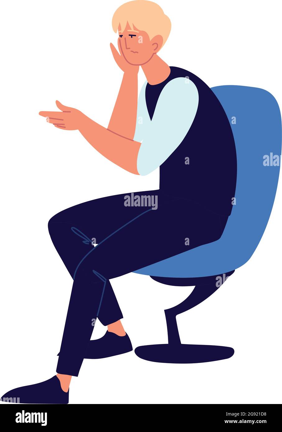 bored man sitting Stock Vector Image & Art - Alamy