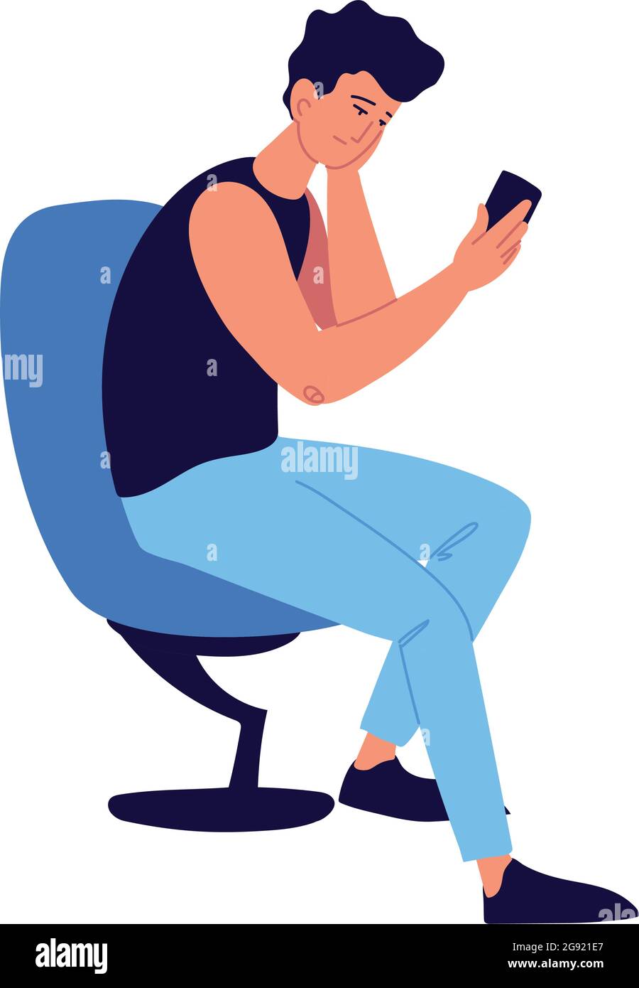 Seated man looking Stock Vector Images - Alamy