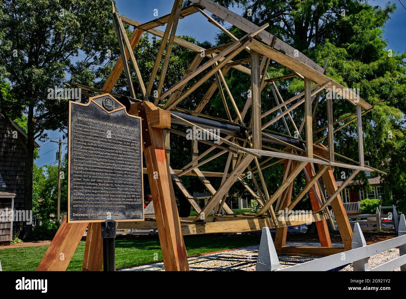 The menhaden net reel was used to dry large nets after they encircled ...