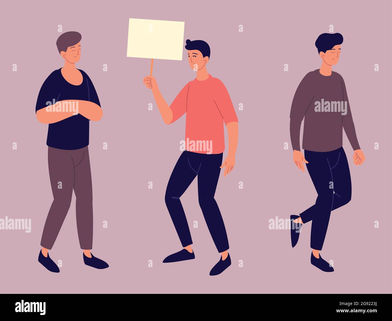men walking and holding poster Stock Vector Image & Art - Alamy