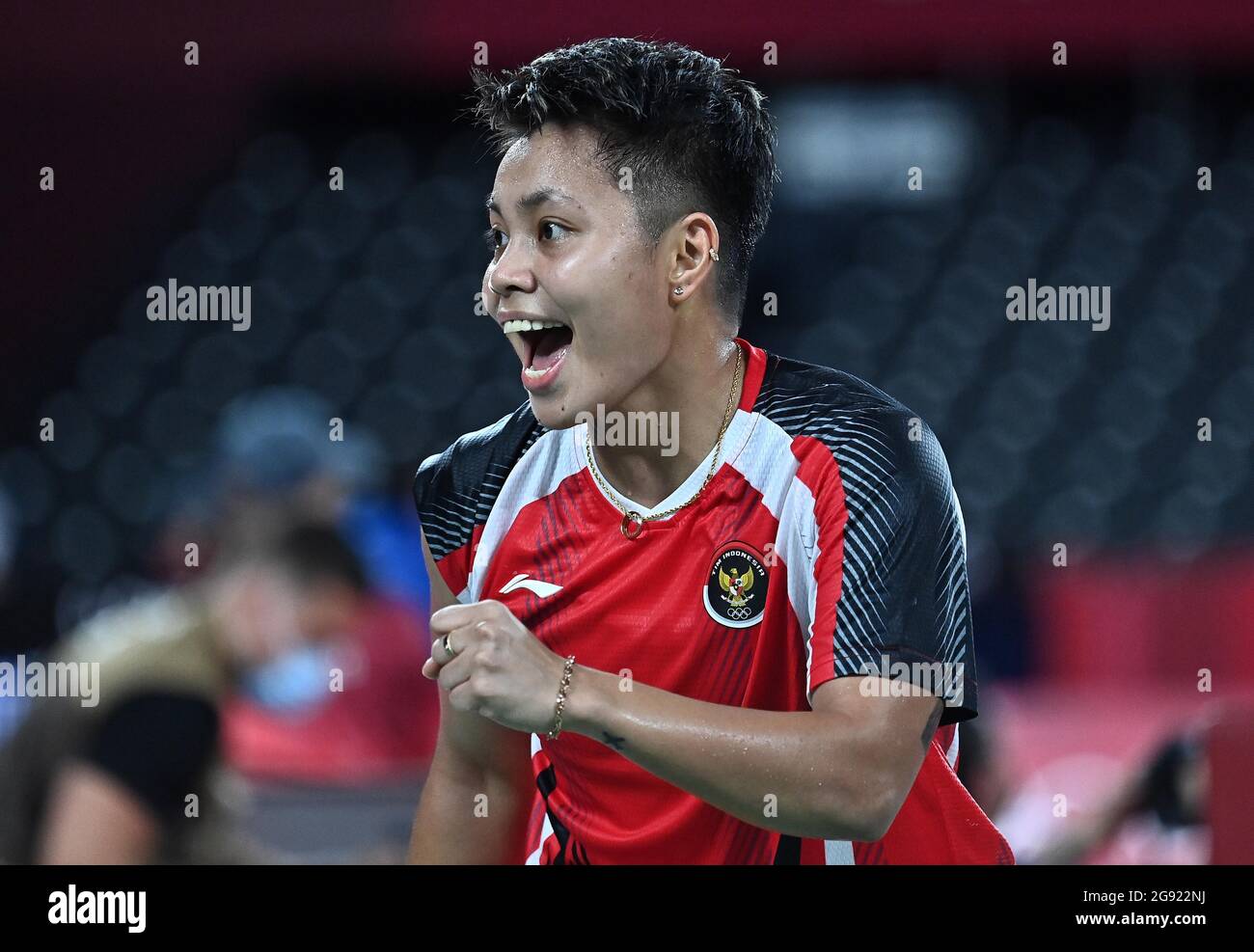 Tokyo, Japan. 24th July, 2021. Badminton. Musashino Forest Sport Plaza ...