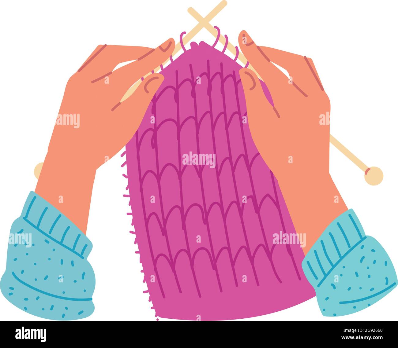 Hands weaving illustration Stock Vector Images - Alamy