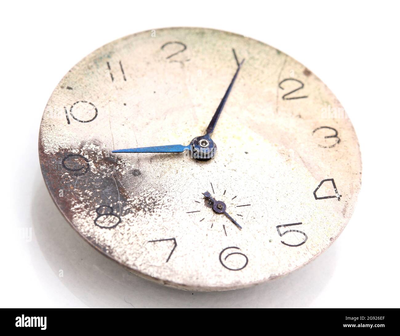 Clock face isolated on white Stock Photo - Alamy