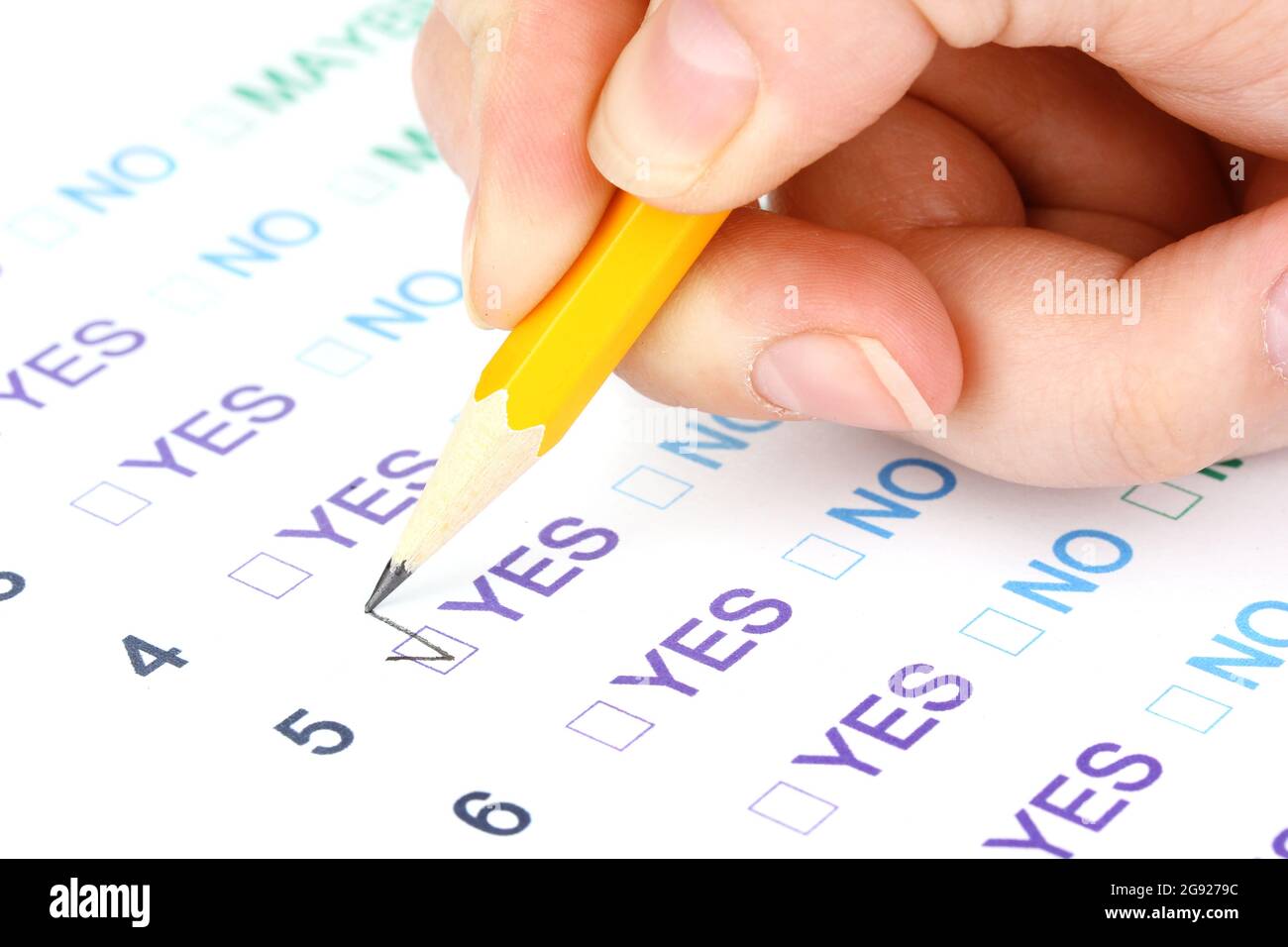 Responding to test questions close-up Stock Photo - Alamy