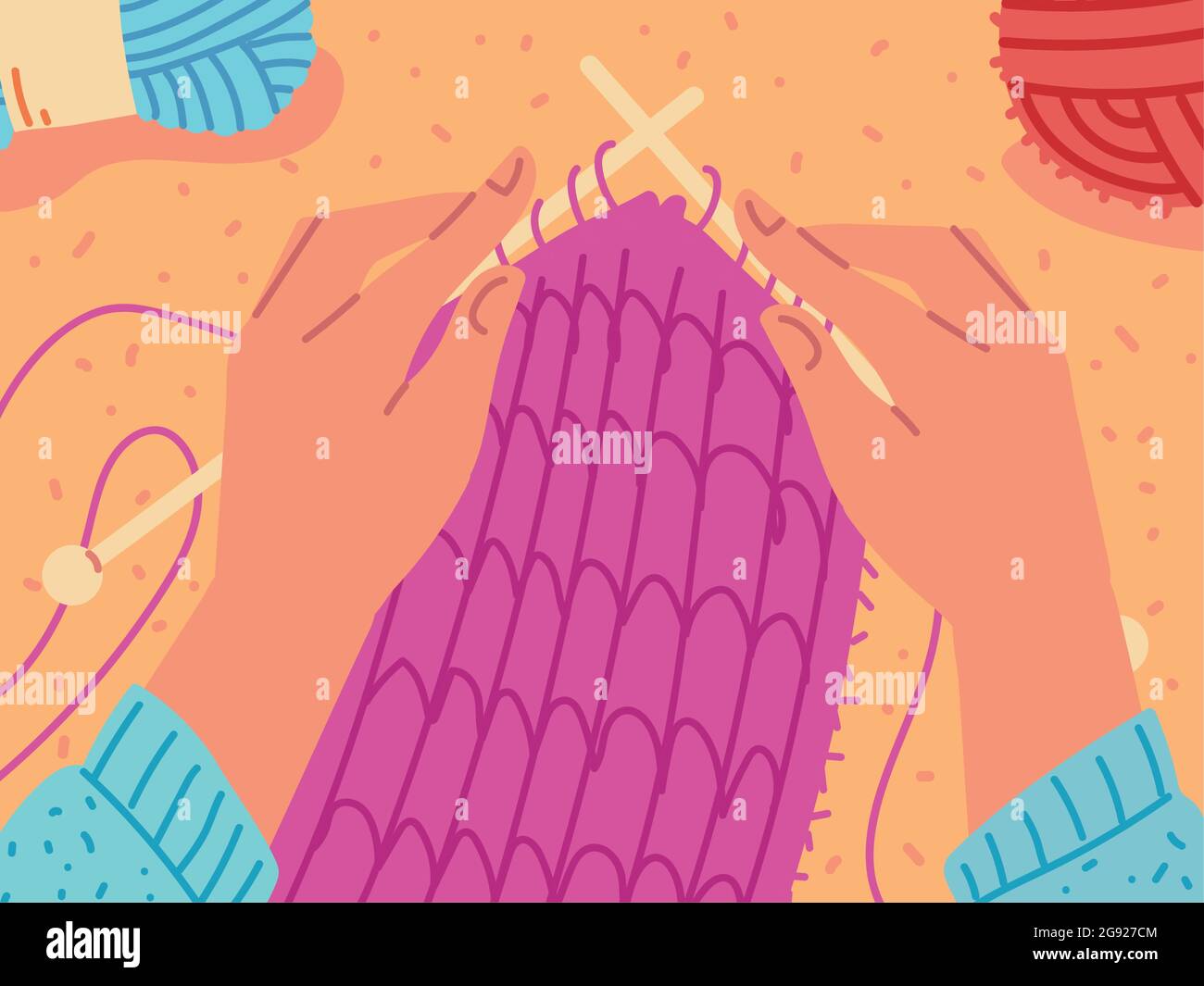 Making wool yarn Stock Vector Images - Alamy