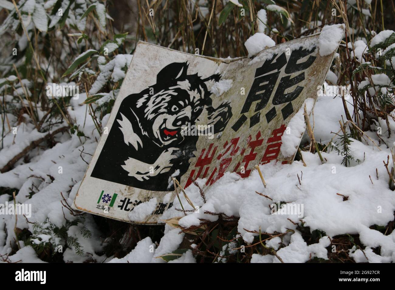 A sign warning of bear attacks Stock Photo - Alamy