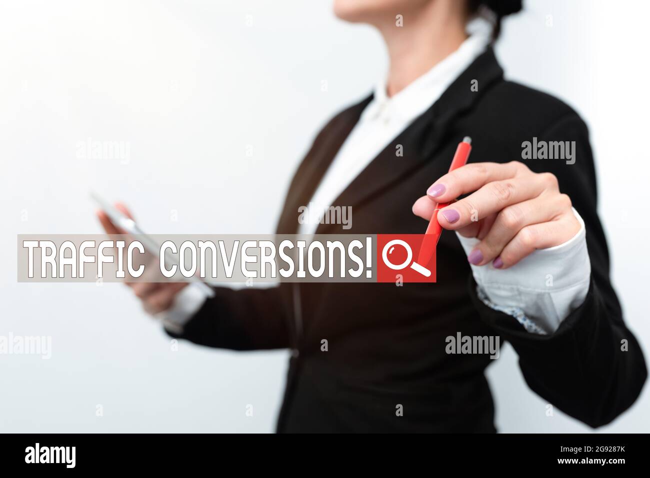Sign displaying Traffic Conversions. Concept meaning visitor who has ...