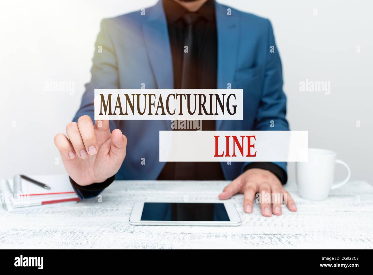 Writing displaying text Manufacturing Line. Concept meaning set of ...