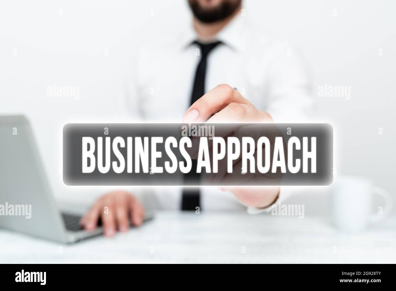 Hand writing sign Business Approach. Conceptual photo long term plan of ...