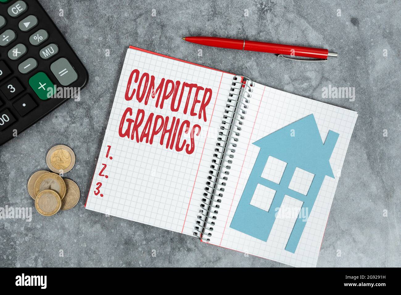 Handwriting text Computer Graphics. Business showcase visual ...