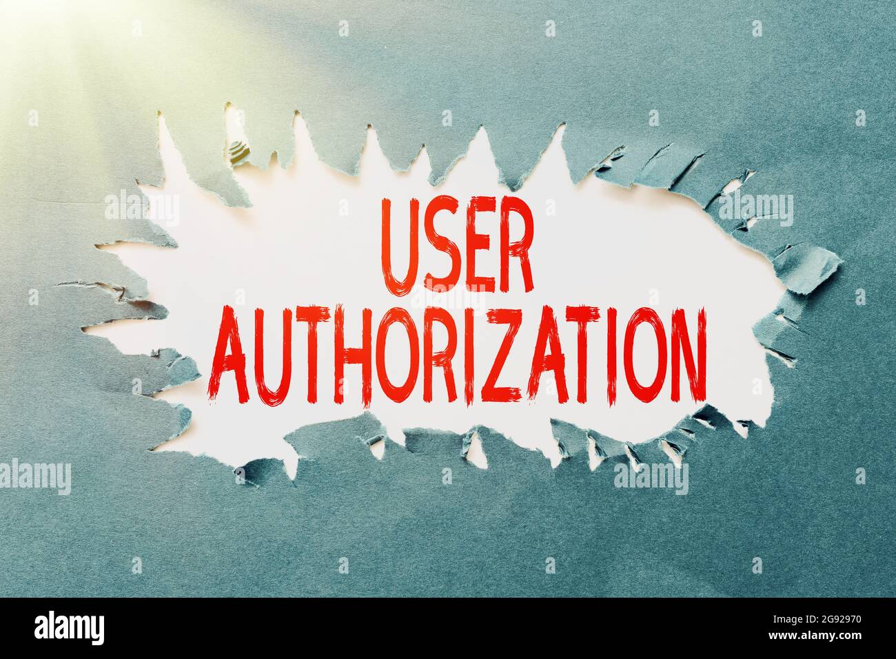 Conceptual caption User Authorization. Business showcase security ...