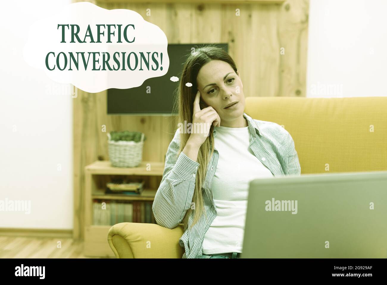Text caption presenting Traffic Conversions. Business showcase visitor ...