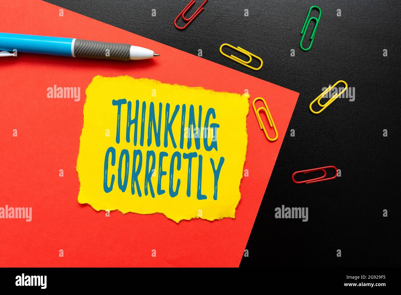 Handwriting text Thinking Correctly. Business idea principle that you ...